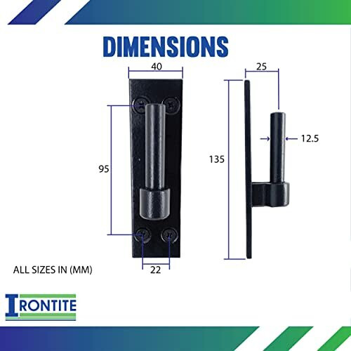 IRONTITEÂ 2 Pack Heavy Duty Gate Hinges with 12mm Pin to Suit Hook and ...