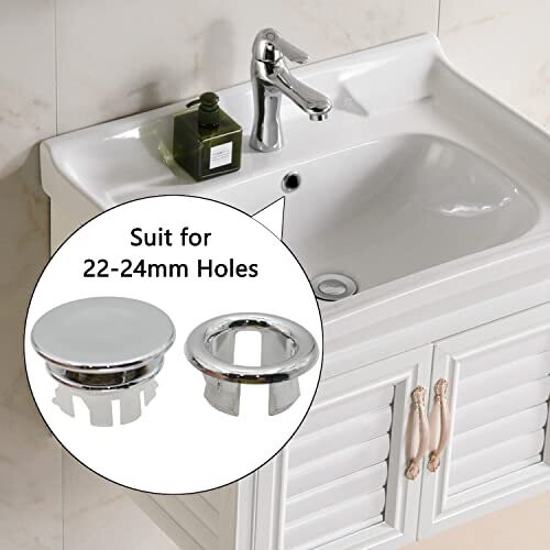 Casoter Sink Overflow Ring Set, Round Overflow Hole Cover for Bathroom Kitchen Sink, Basin Trim ...