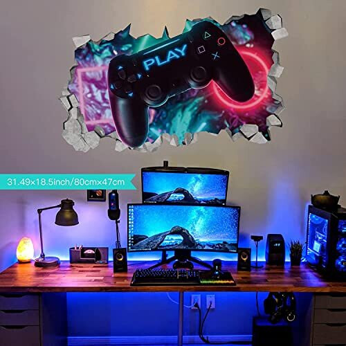 KAIRNE 3D Gaming Wall Sticker for Boys Bedrooms Walls,Xbox Gamer Wall ...