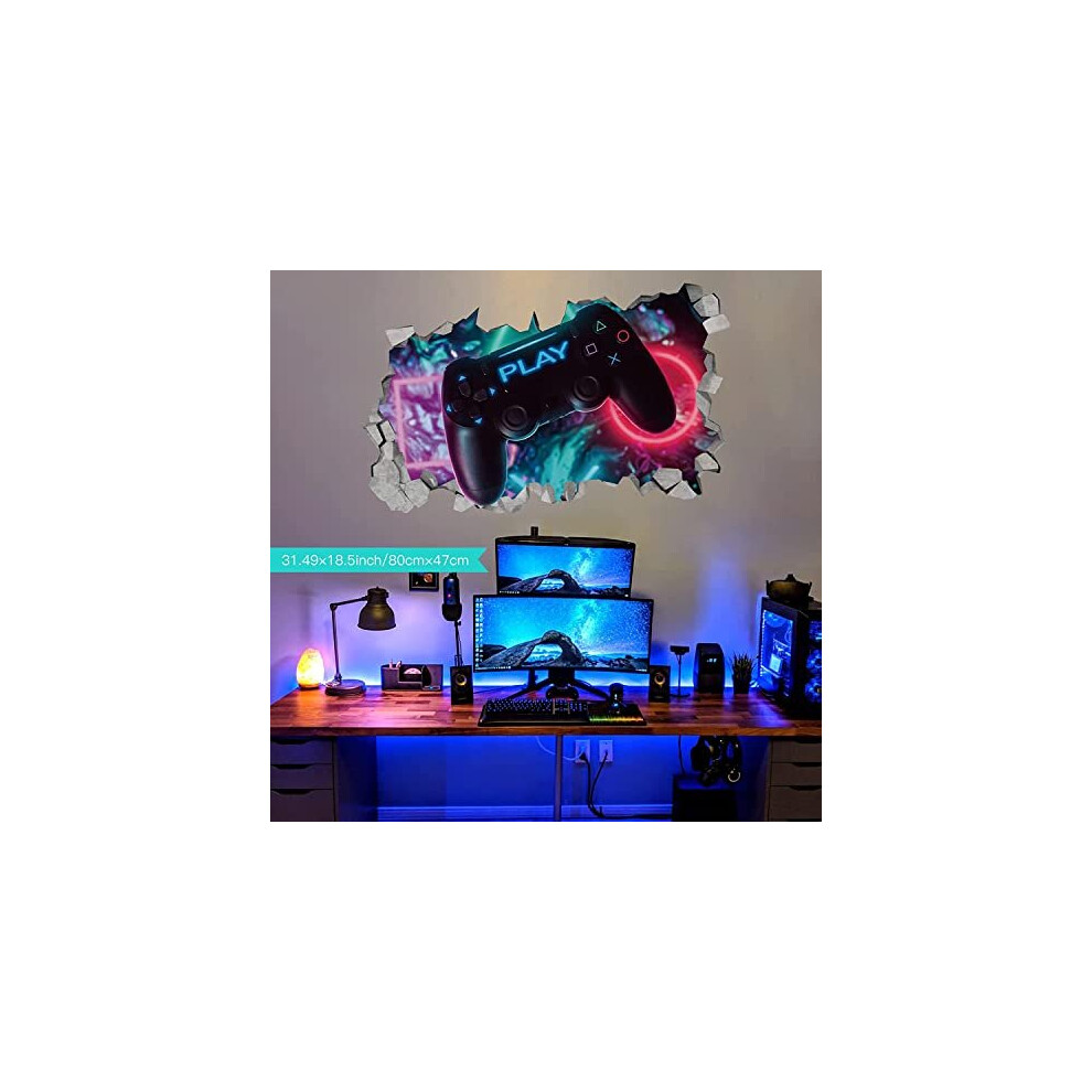 KAIRNE 3D Gaming Wall Sticker for Boys Bedrooms Walls,Xbox Gamer Wall ...