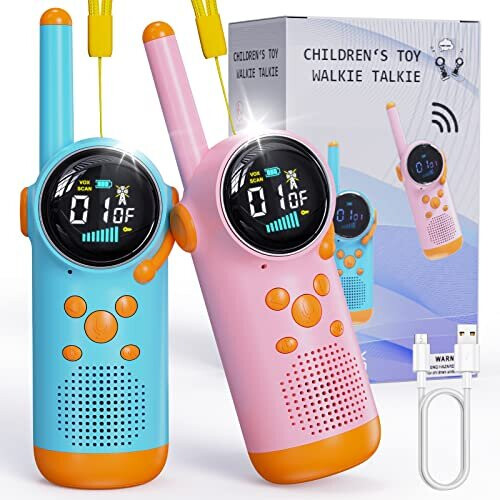 Selvim Walkie Talkie for Kids, 8 Channels Long Range 2 Way Radio with ...