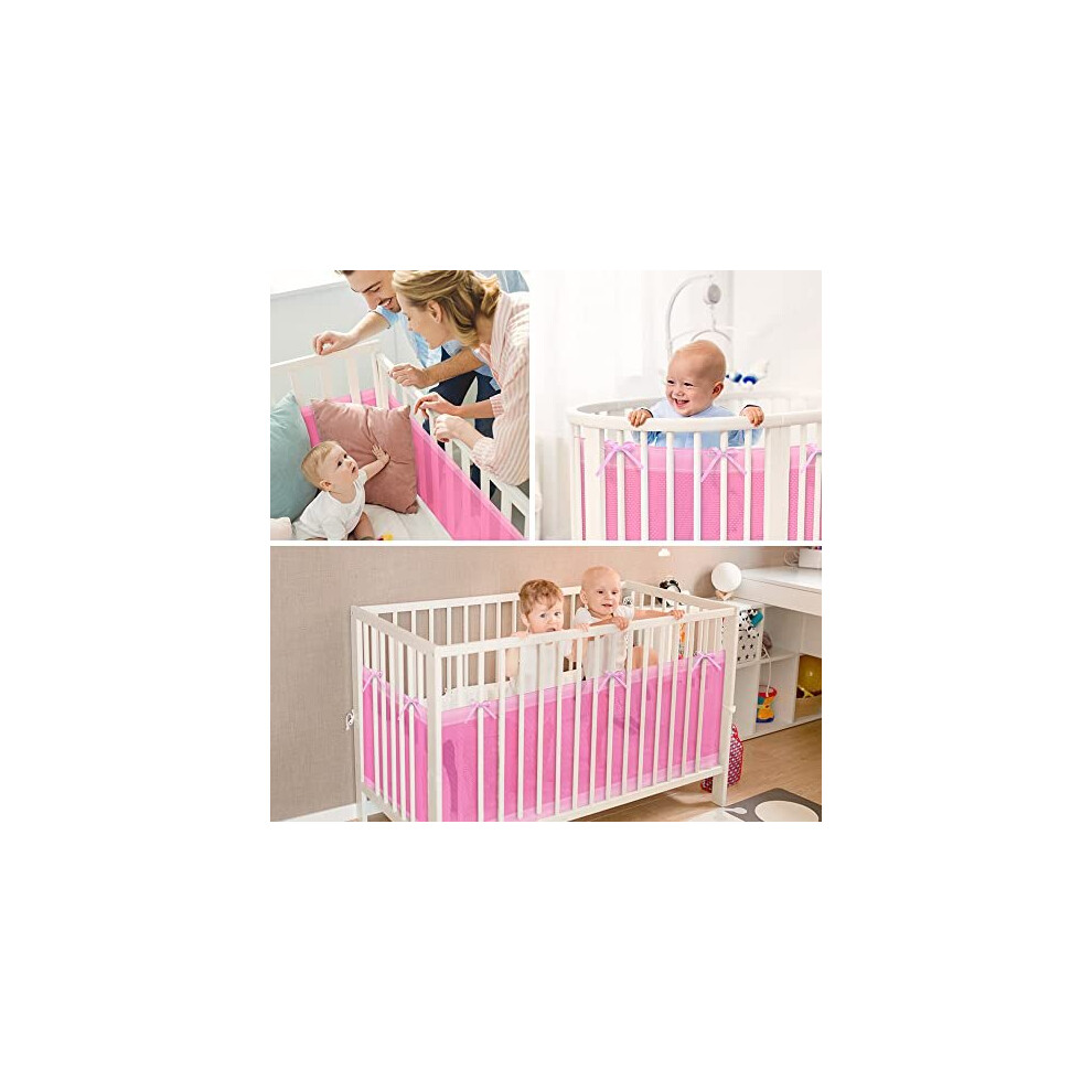 Vicloon Cot Bumper, 2Pcs Breathable Mesh Cot Liner, Crib Rail Cover ...