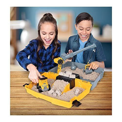 Kinetic Sand Construction Site Folding Sandbox Playset, for Kids Aged 3 ...