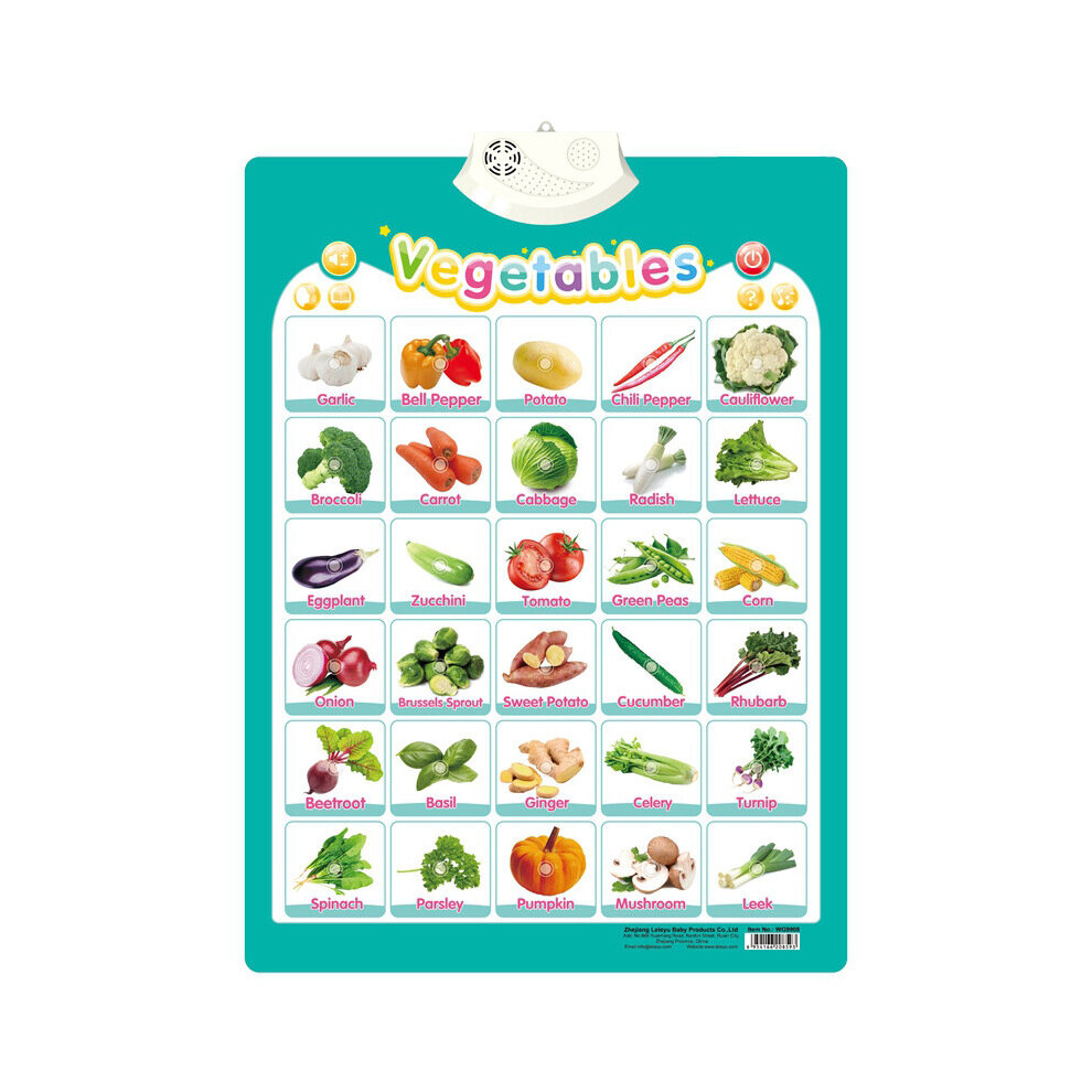 (Vegetable 945) Electronic English Alphabet Wall Chart Talking ABC ...