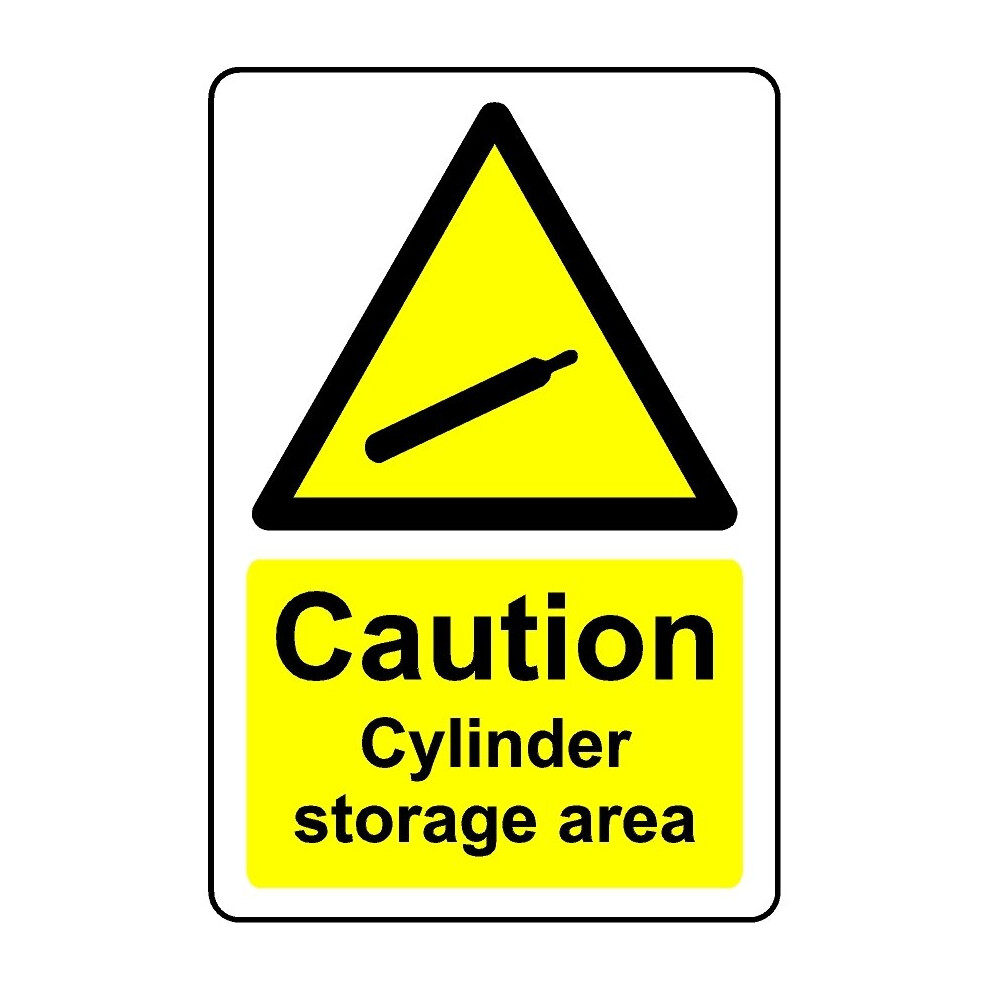 Caution cylinder storage area safety sign - 3mm Aluminium sign - 400mm ...