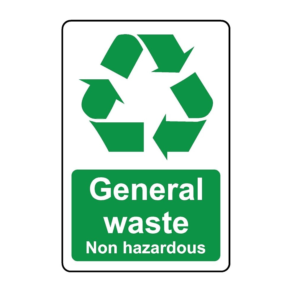 Non hazardous general waste safety sign - 3mm Aluminium sign - 400mm x ...