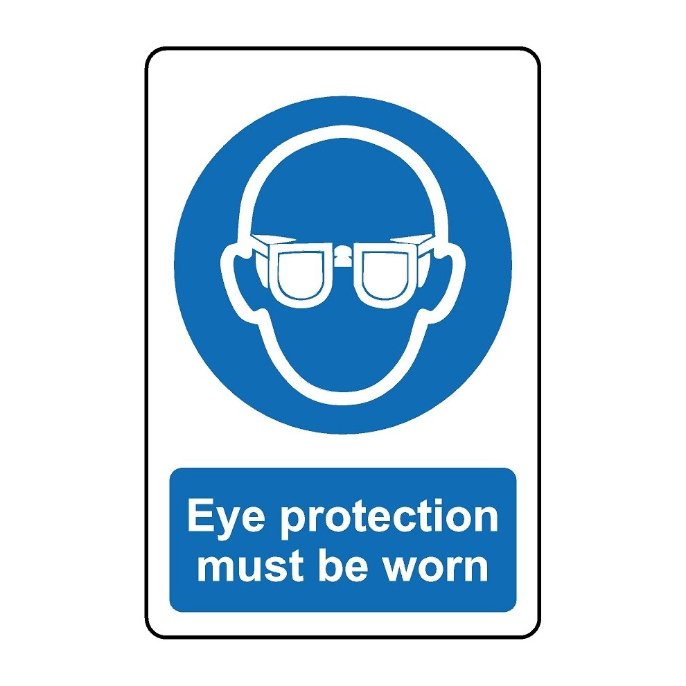 Eye protection must be worn safety sign - 1mm Plastic sign - 300mm x ...