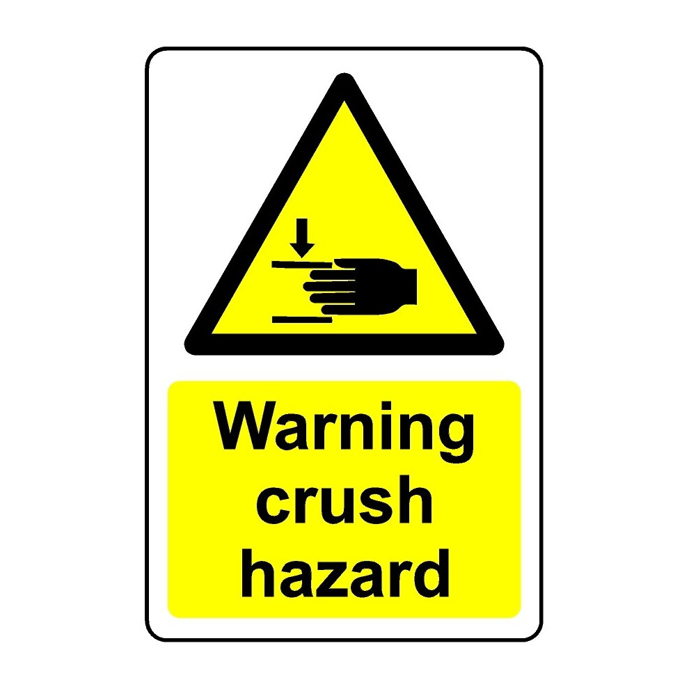 Warning crush hazard safety sign - 3mm Aluminium sign - 400mm x 300mm ...