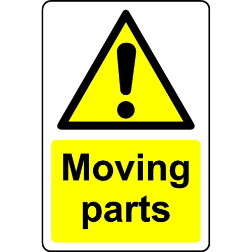 Moving parts safety sign - 3mm Aluminium sign - 600mm x 400mm on OnBuy