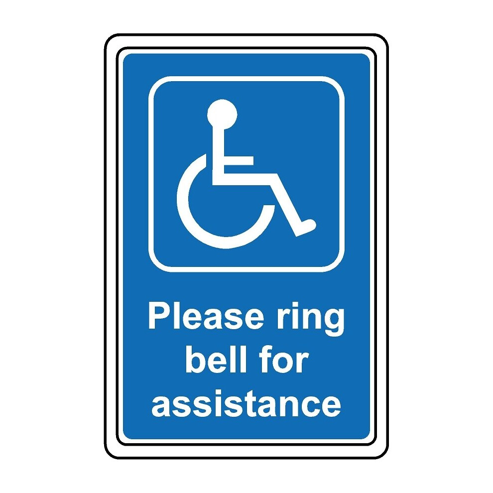 Please ring the bell for assistance disabled safety sign - Self ...