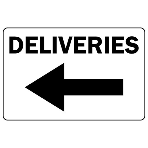 Deliveries left safety sign - Self adhesive sticker - 400mm x 300mm on ...