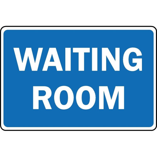 Waiting room safety sign - 1mm Plastic sign - 200mm x 150mm on OnBuy