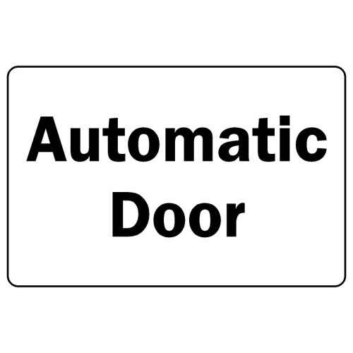 Automatic door safety sign - Self adhesive sticker - 200mm x 150mm on OnBuy