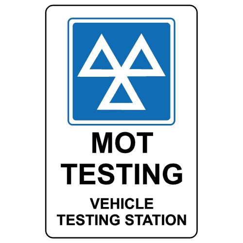 MOT vehicle testing station safety sign - 3mm Aluminium sign - 400mm x ...
