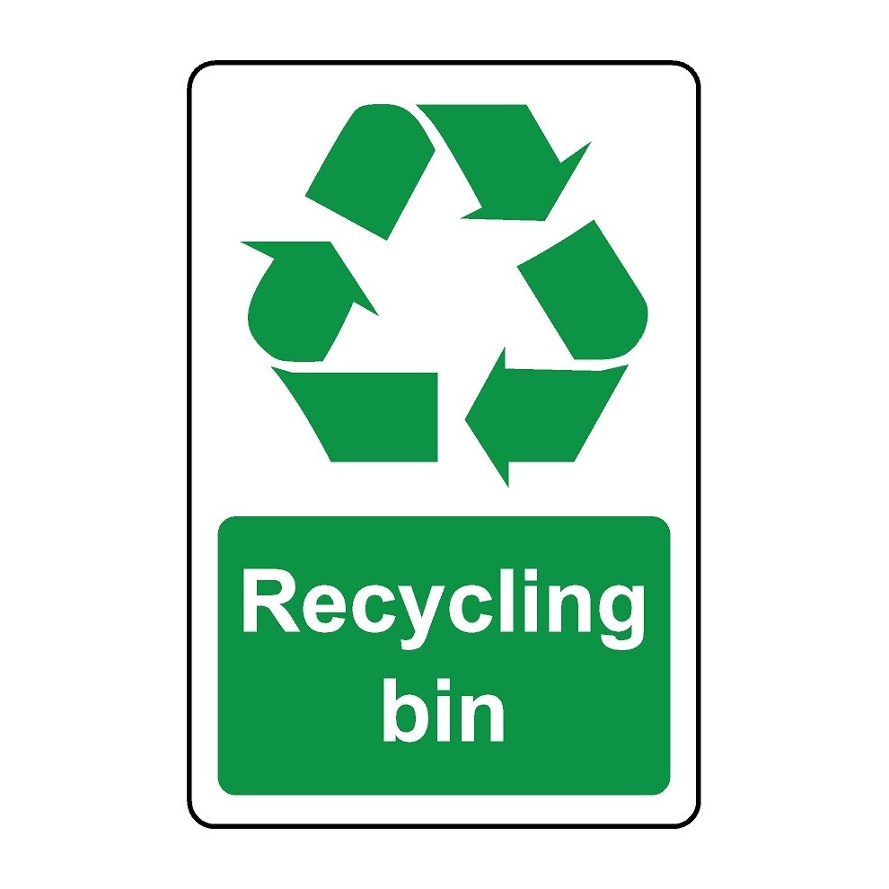 Recycling bin safety sign - 1mm Plastic sign - 300mm x 200mm on OnBuy