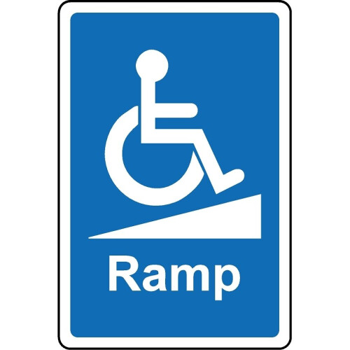 Ramp disabled safety sign - 1mm Plastic sign - 300mm x 200mm on OnBuy