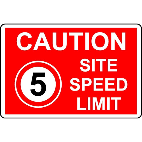 5mph caution site speed limit safety sign - 3mm Aluminium sign - 400mm ...