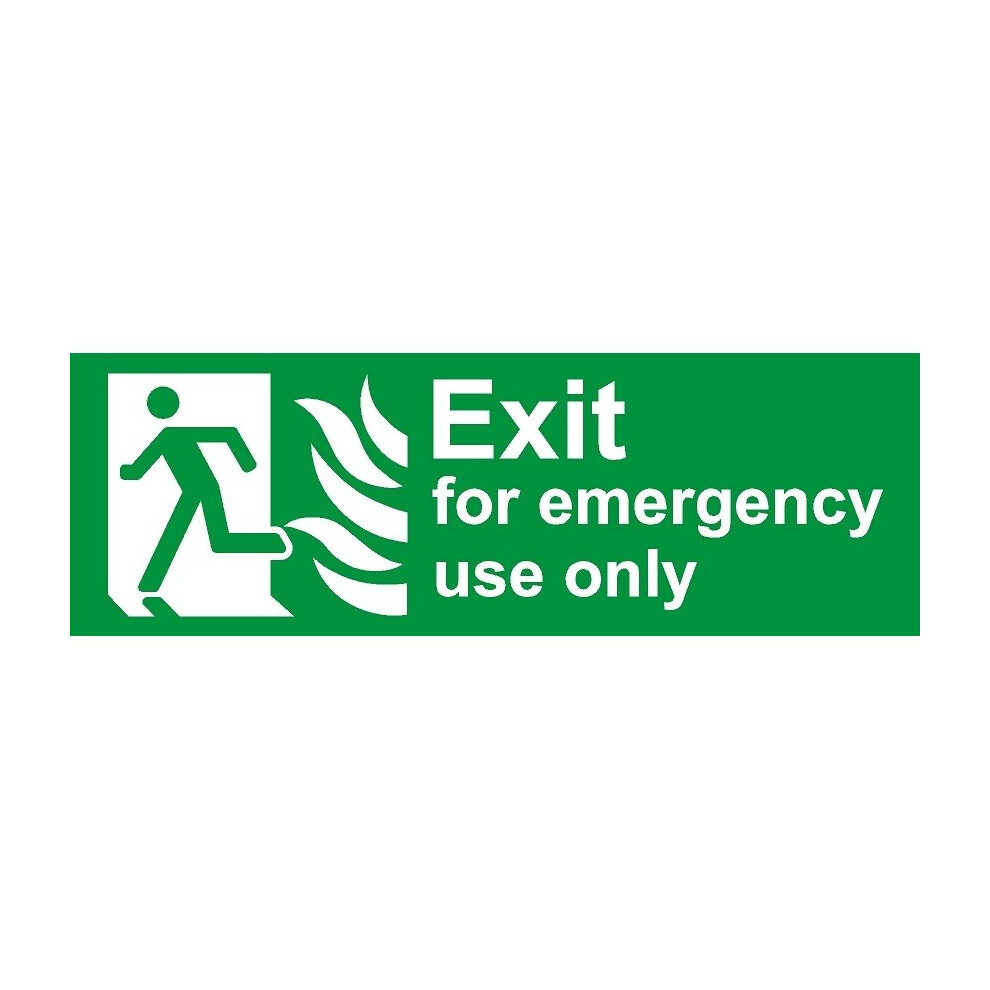 Exit for emergency use only fire pictogram safety sign (L) - 1mm ...