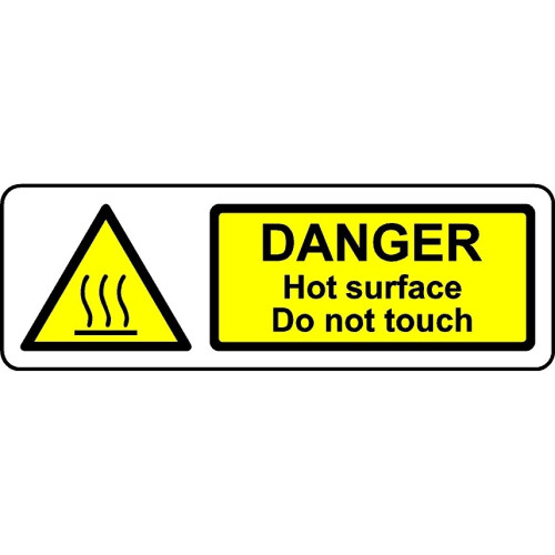 Danger hot surface do not touch safety sign (L) - 1mm Plastic sign ...