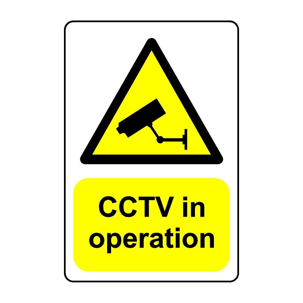 CCTV in operation safety sign - 1mm Plastic sign - 200mm x 150mm on OnBuy