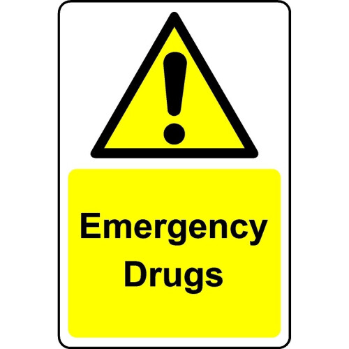 Emergency drugs safety sign - 3mm Aluminium sign - 400mm x 300mm on OnBuy