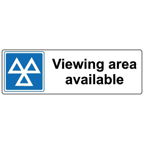 Viewing area available safety sign (L) - 3mm Aluminium sign - 600mm x ...