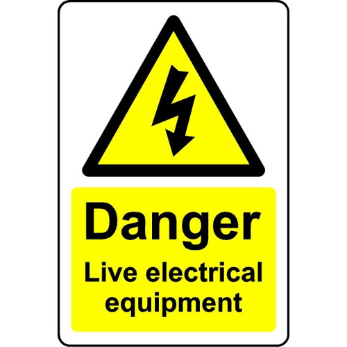Danger live electrical equipment safety sign - 3mm Aluminium sign ...