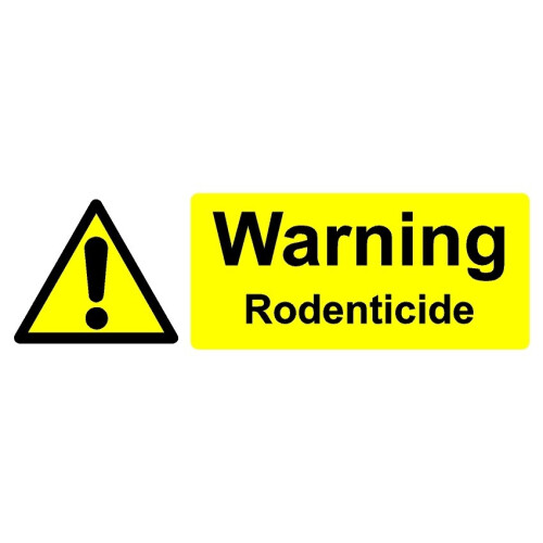 Warning rodenticide safety sign (L) - 1mm Plastic sign - 600mm x 200mm ...