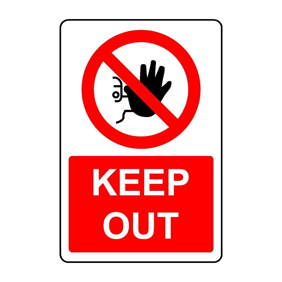Keep out safety sign - 3mm Aluminium sign - 400mm x 300mm on OnBuy