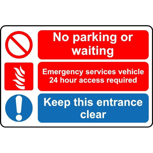No parking or waiting keep this entrance clear safety sign - 3mm ...