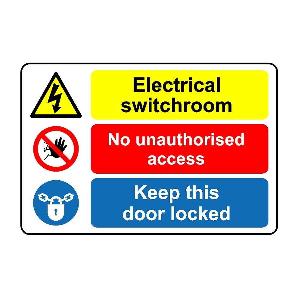 Electrical switchroom keep this door locked safety sign - 3mm Aluminium ...