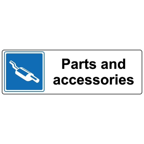 Parts and accessories safety sign (L) - 3mm Aluminium sign - 300mm x ...