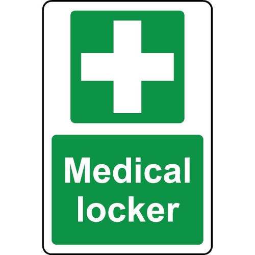Medical locker safety sign - 3mm Aluminium sign - 400mm x 300mm on OnBuy