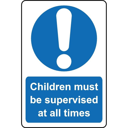 Children must be supervised at all times safety sign - 3mm Aluminium ...