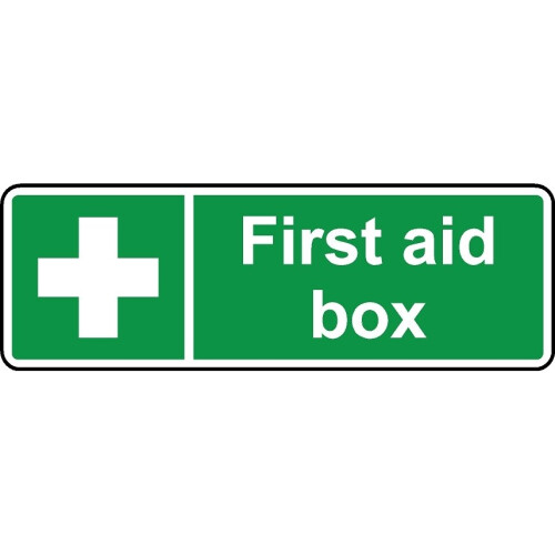First aid box safety sign (L) - 1mm Plastic sign - 300m x 100mm on OnBuy