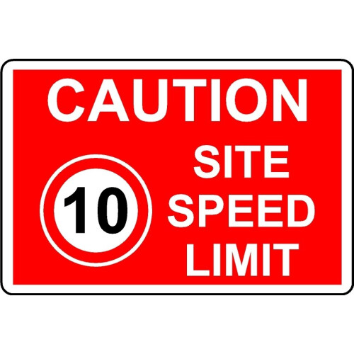 10mph caution site speed limit safety sign - 3mm Aluminium sign - 800mm ...