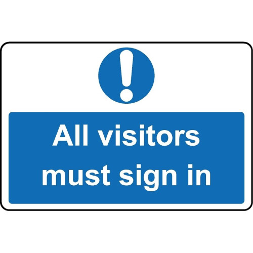 All visitors must sign in safety sign - 3mm Aluminium sign - 400mm x ...