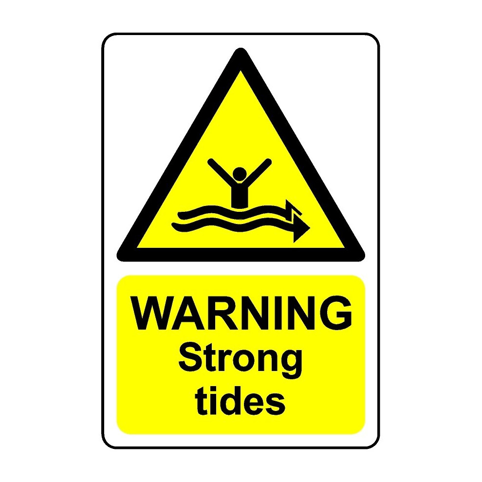 Warning strong tides safety sign - 1mm Plastic sign - 300mm x 200mm on ...