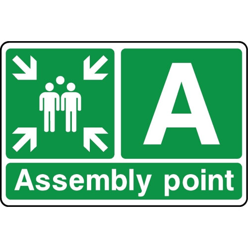 Assembly point A safety sign - 3mm Aluminium sign - 300mm x 200mm on OnBuy