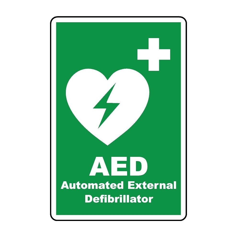 AED automated external defibrillator safety sign - 3mm Aluminium sign ...