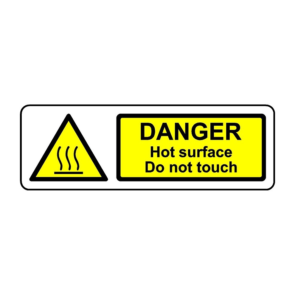 Danger hot surface do not touch safety sign (L) - 3mm Aluminium sign ...