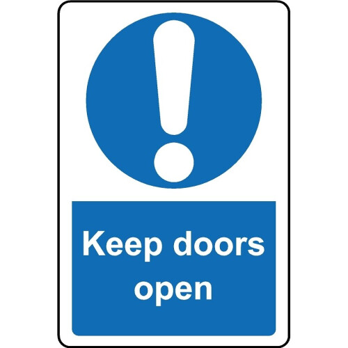 Keep doors open safety sign - 3mm Aluminium sign - 400mm x 300mm on OnBuy