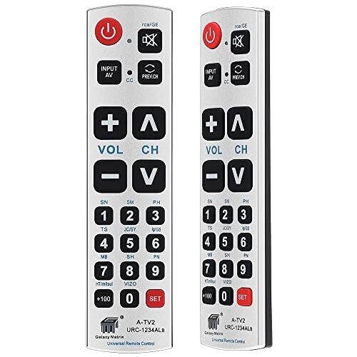 Alkia Big Button Universal Remote Control - Seniors Elderly Remote for ...