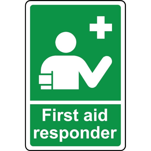 First aid responder safety sign - 1mm Plastic sign - 600mm x 400mm on OnBuy