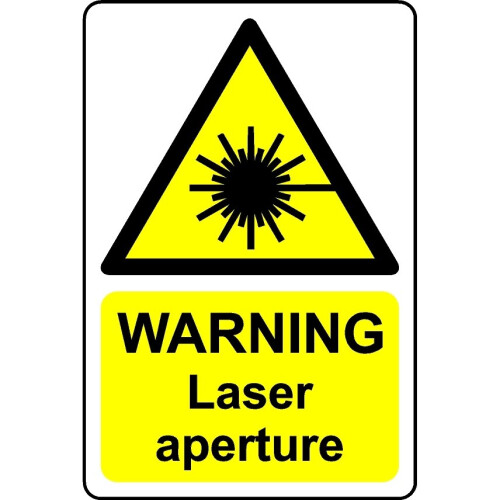 Warning laser aperture safety sign - 3mm Aluminium sign - 200mm x 150mm ...