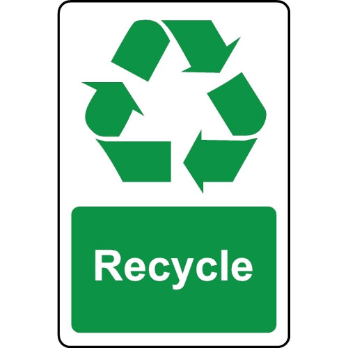 Recycle safety sign - 1mm Plastic sign - 100mm x 150mm on OnBuy