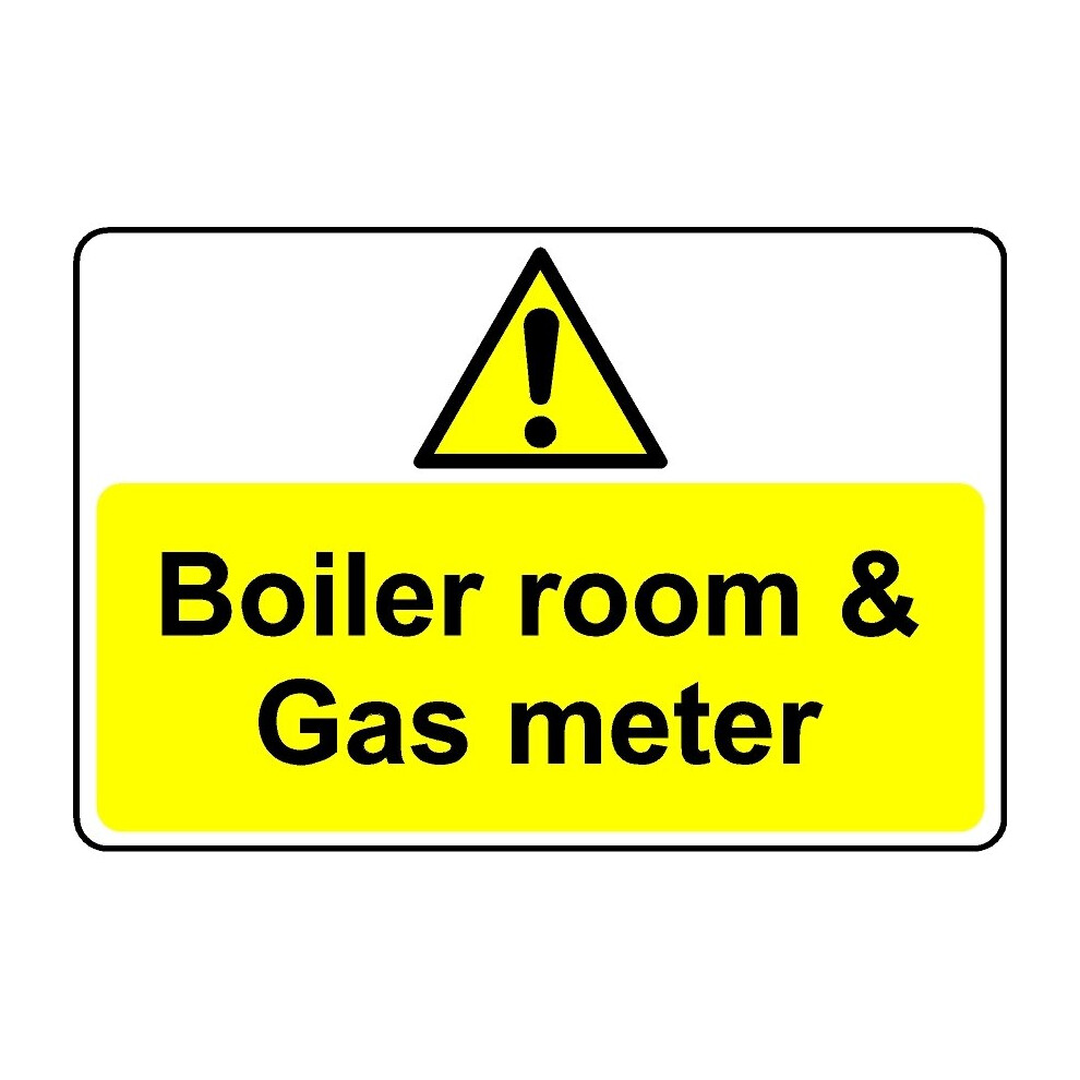 Boiler room & gas meter safety sign - 1mm Plastic sign - 100mm x 150mm ...