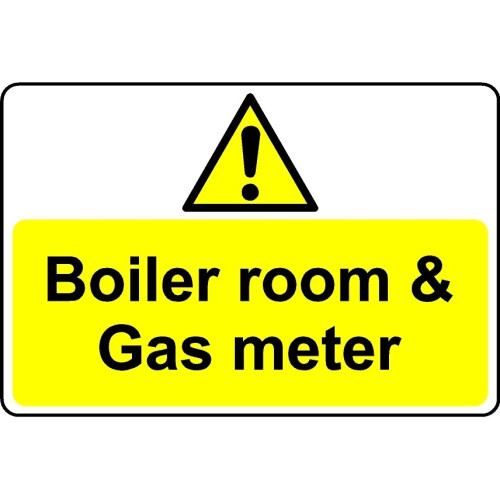 Boiler room & gas meter safety sign - 3mm Aluminium sign - 400mm x ...