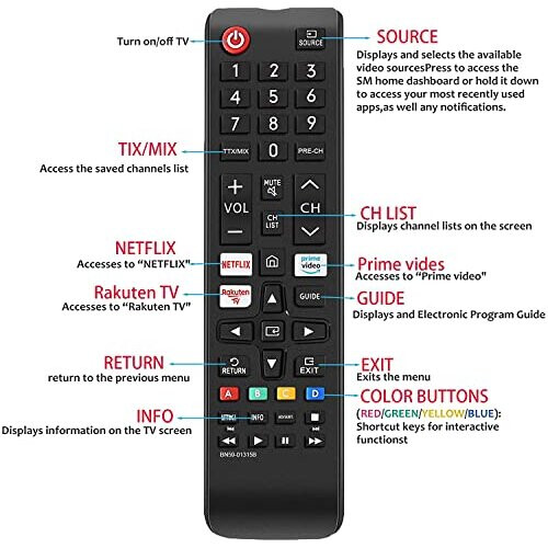 Universal for Samsung Remote Control with Netflix, Prime Video Rakute ...