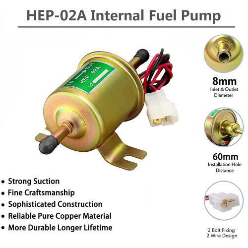 Electric Fuel Pump 12V Universal Low Pressure Inline Fuel Pump Metal ...